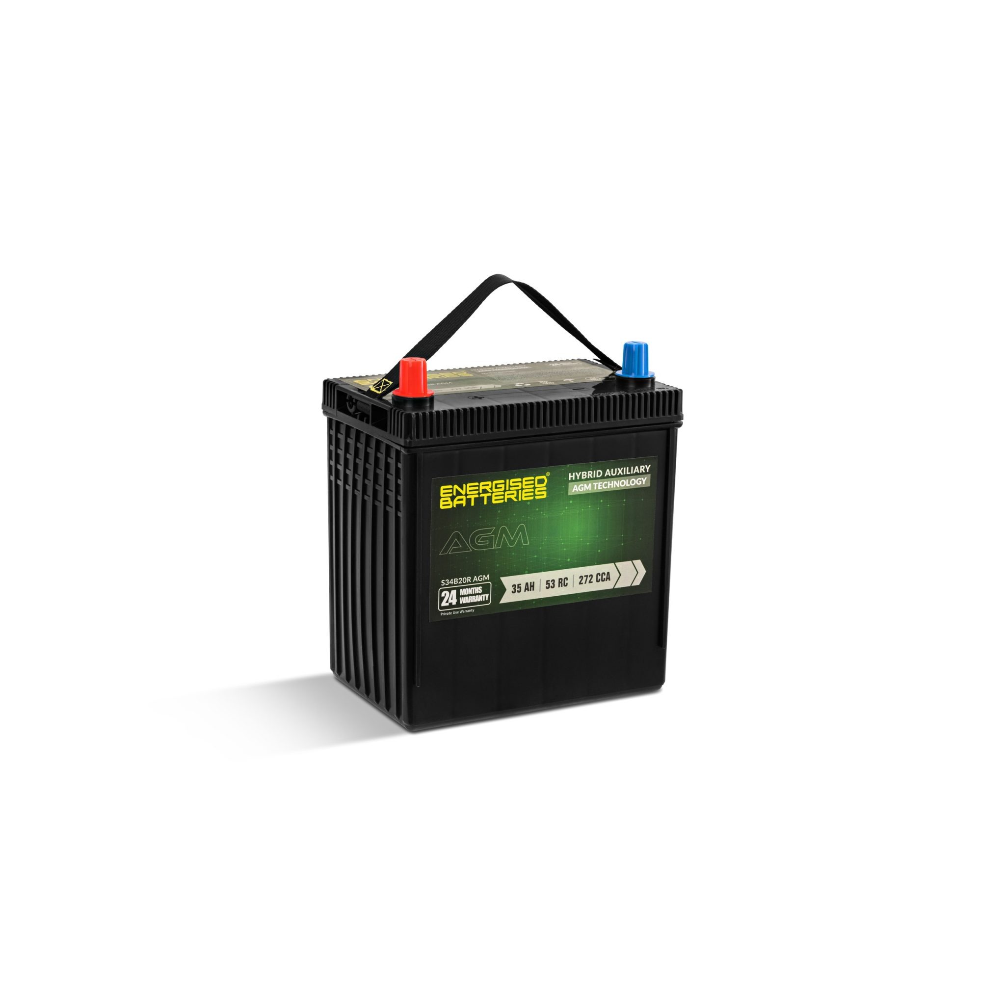 Energised Auxiliary Hybrid Battery S34B20R AGM - Budget Batteries