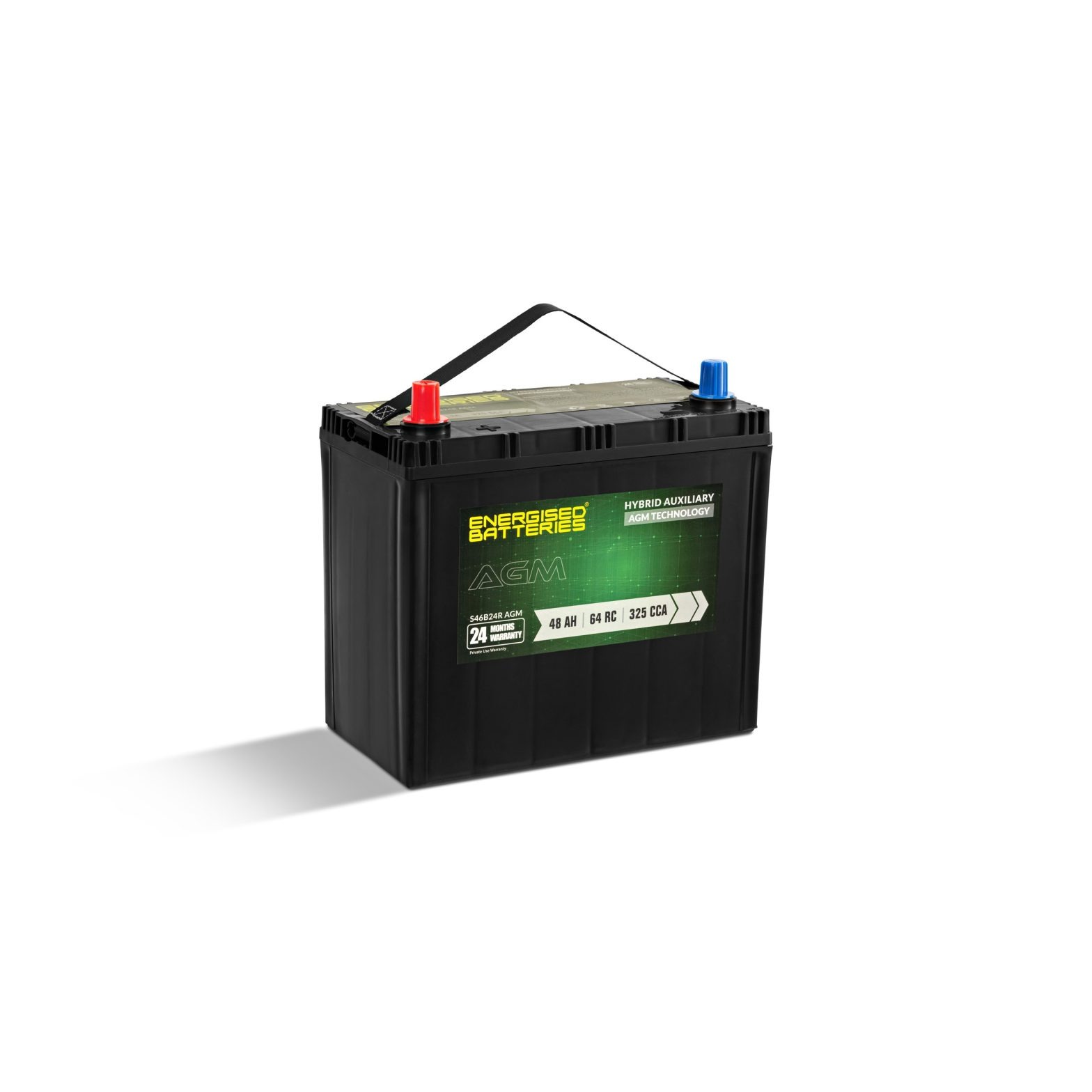 Energised Auxiliary Hybrid Battery S46B24R AGM - Budget Batteries
